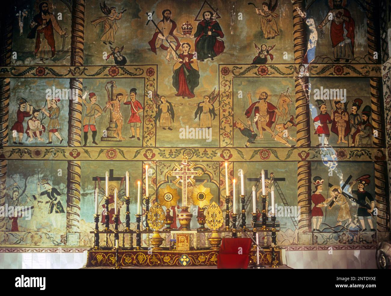 Altar in St. George Orthodox church at Cheppad near Haripad, Kerala ...