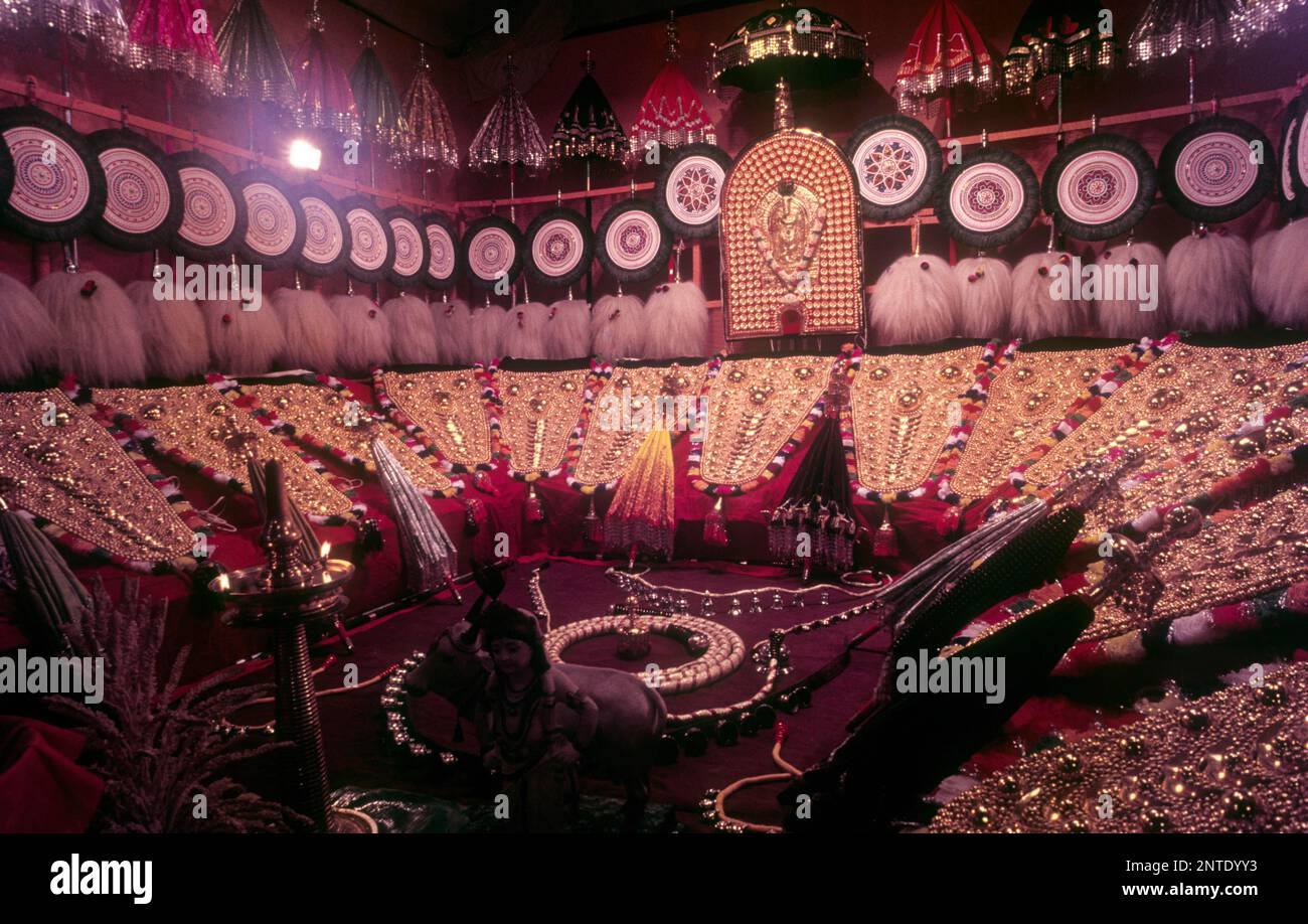 Chamayam, a display of Pooram festivel ornaments in Thrissur Trichur ...
