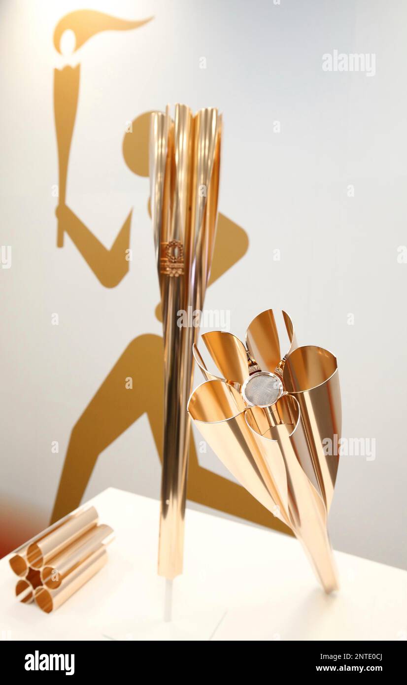 The torch for the Tokyo 2020 Olympic Torch Relay is pictured in Tokyo ...