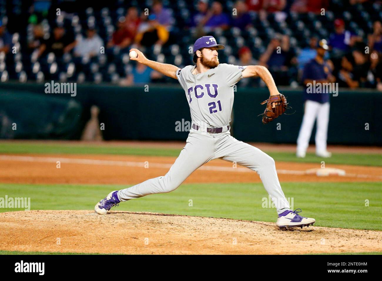 May 31, 2019: TCU relief pitcher Charles King #21 delivers a pitch from ...