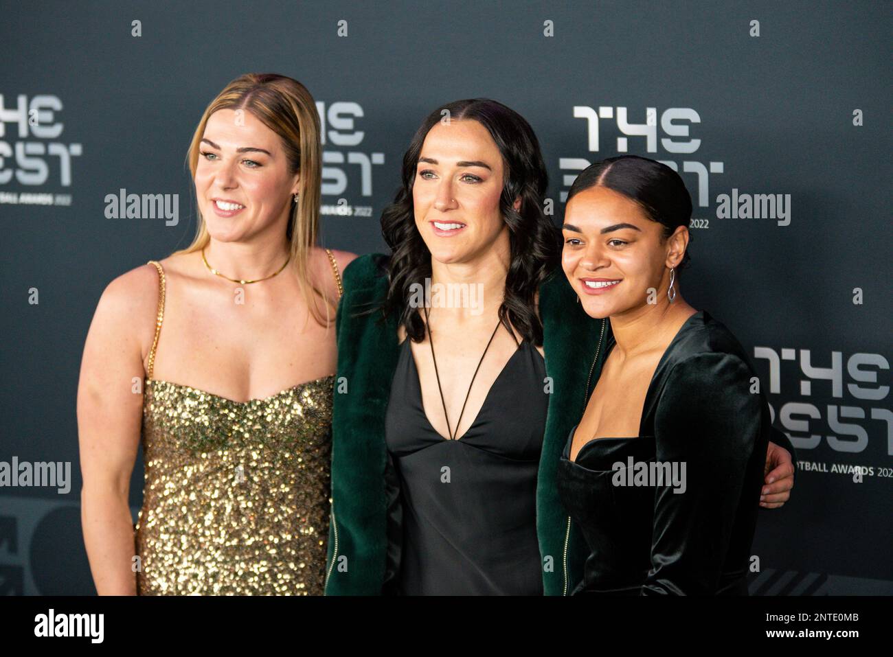 Mary Earps of Manchester United, Lucy Bronze of FC Barcelona and Jess ...