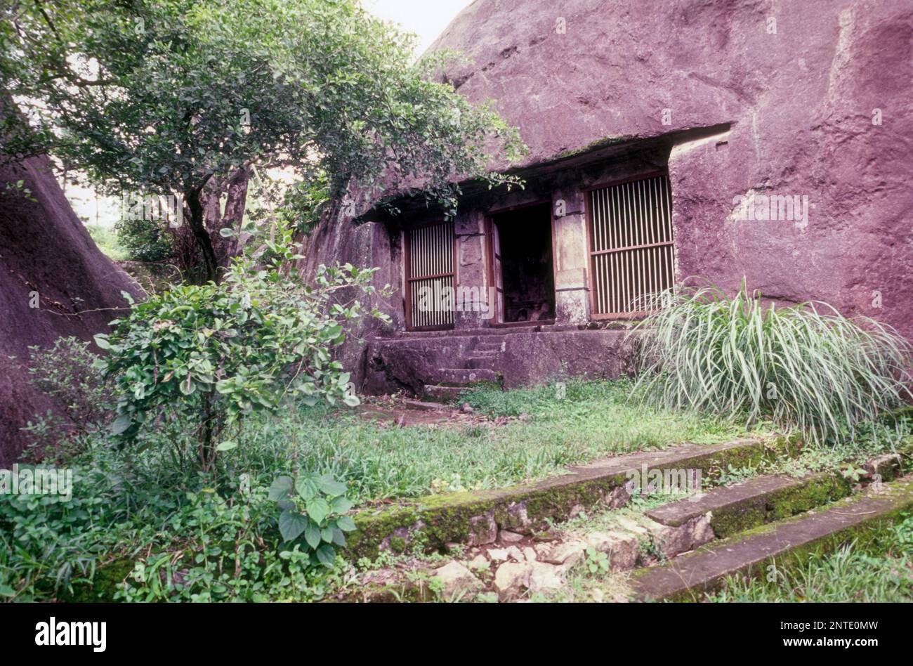 Rock cut cave temple at Thrikkakudi near Kaviyoor, Kerala, South India ...