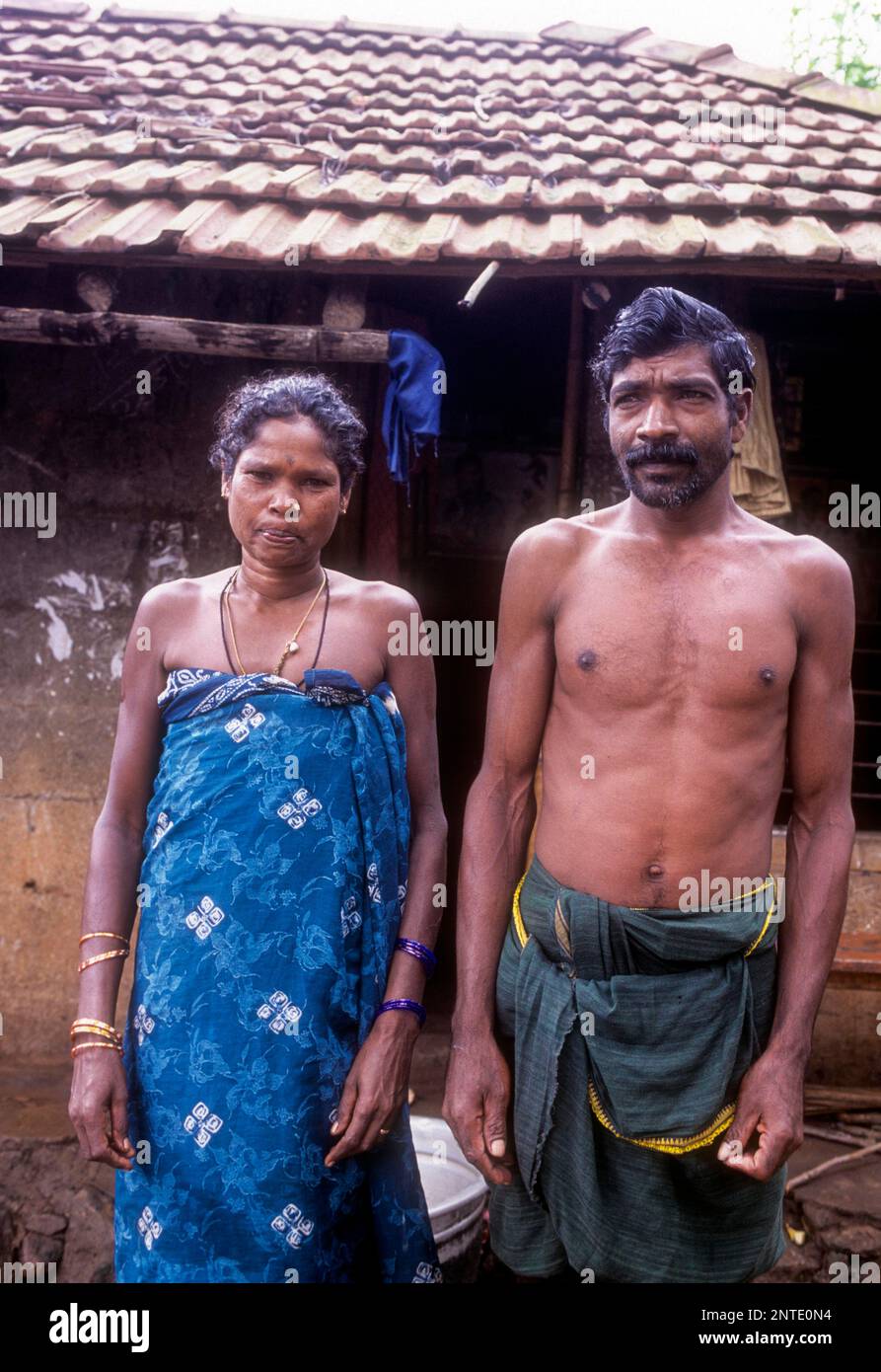 Kurumba tribal couple near Coimbatore, Tamil Nadu, South India, India ...