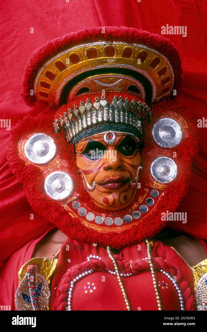 Theyyam dancer, temple ritual dance, Kerala, South India, India, Asia ...