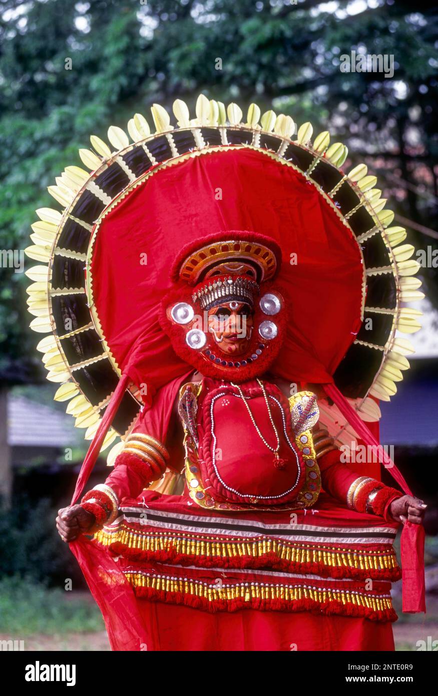 Theyyam dancer, temple ritual dance, Kerala, South India, India, Asia ...