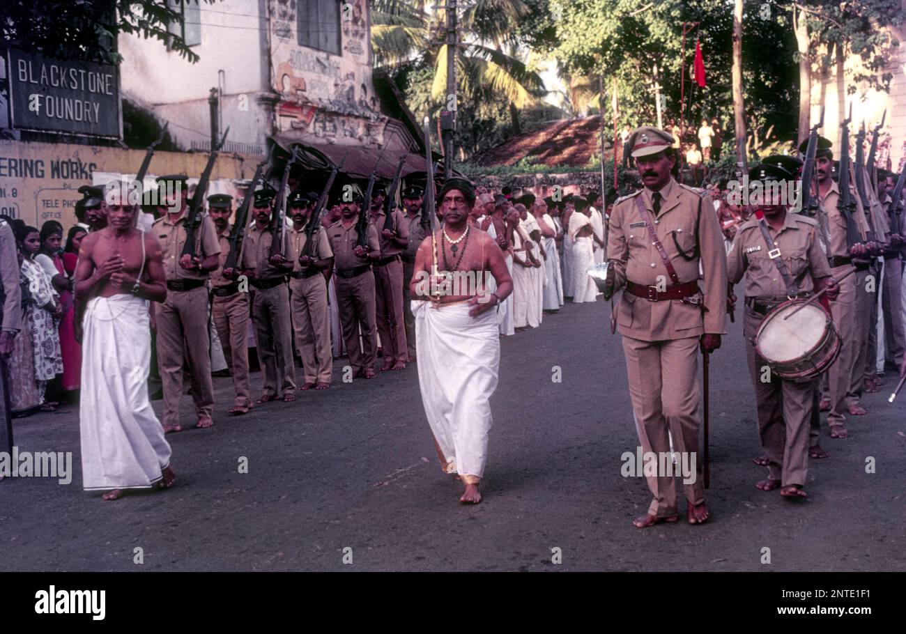 Valia Thampuran of the Royal family with sword in Padmanabha Swamy ...