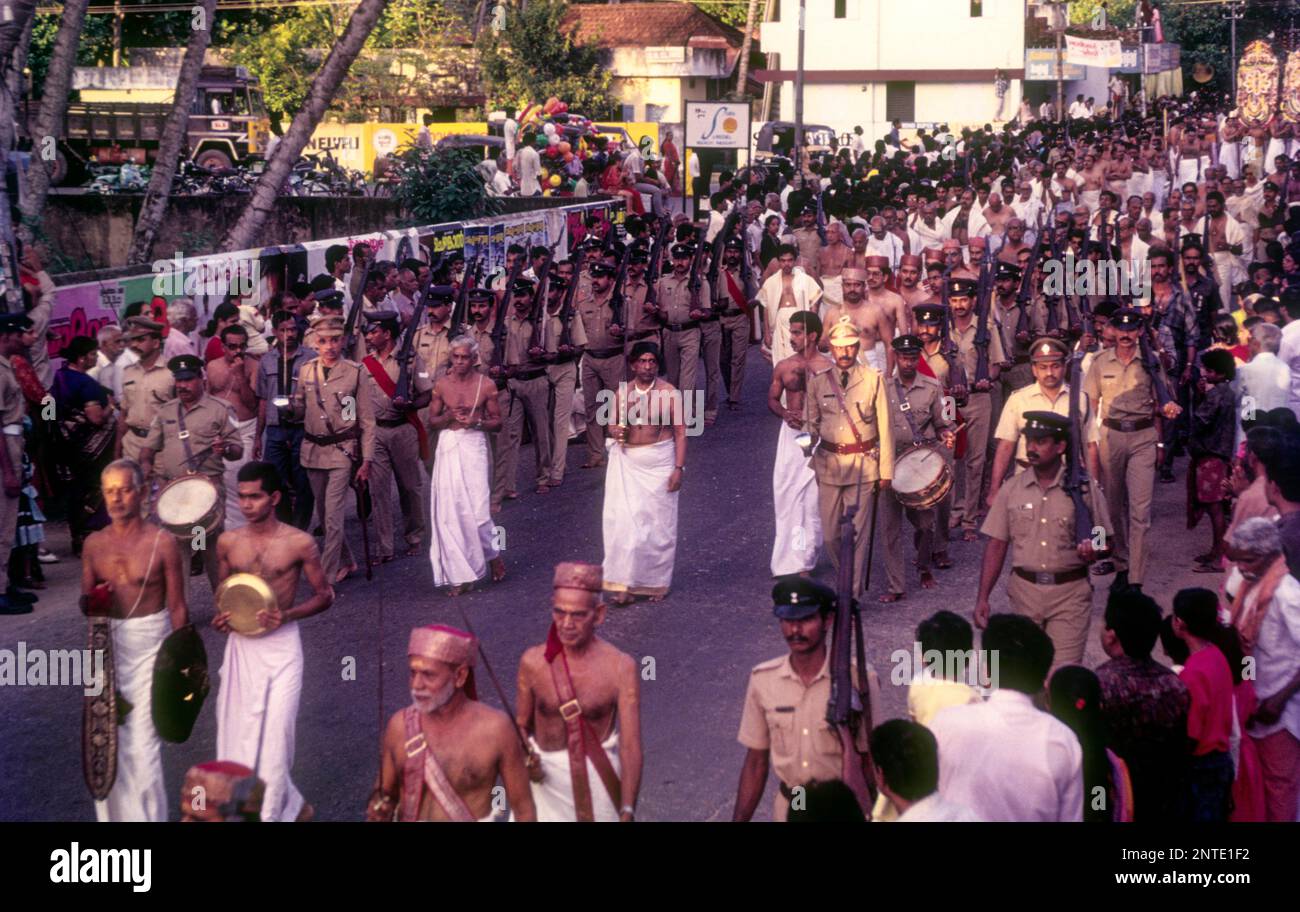Valia Thampuran of the Royal family with sword in Padmanabha Swamy ...
