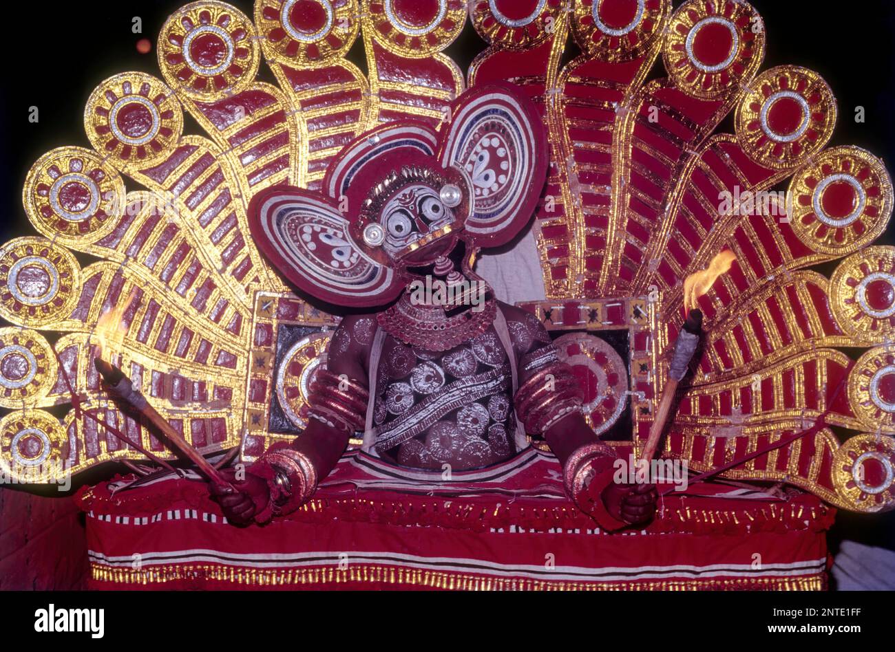 Theyyam dancer, temple ritual dance, Kerala, South India, India, Asia ...