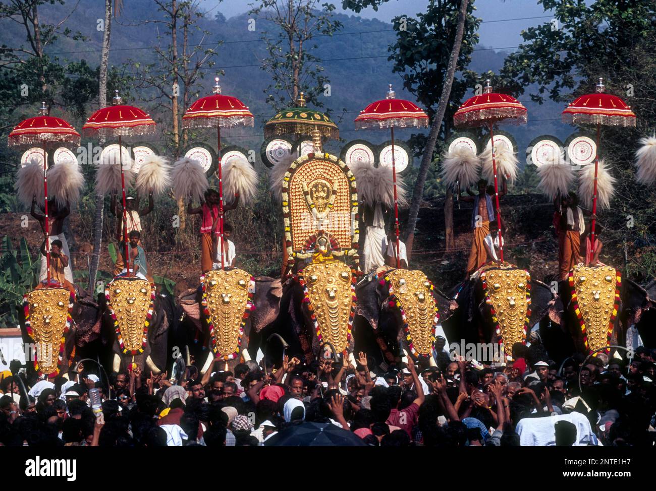 Pooram festival at Uthralikkavu Bhagavathi Temple near Thrissur Trichur ...