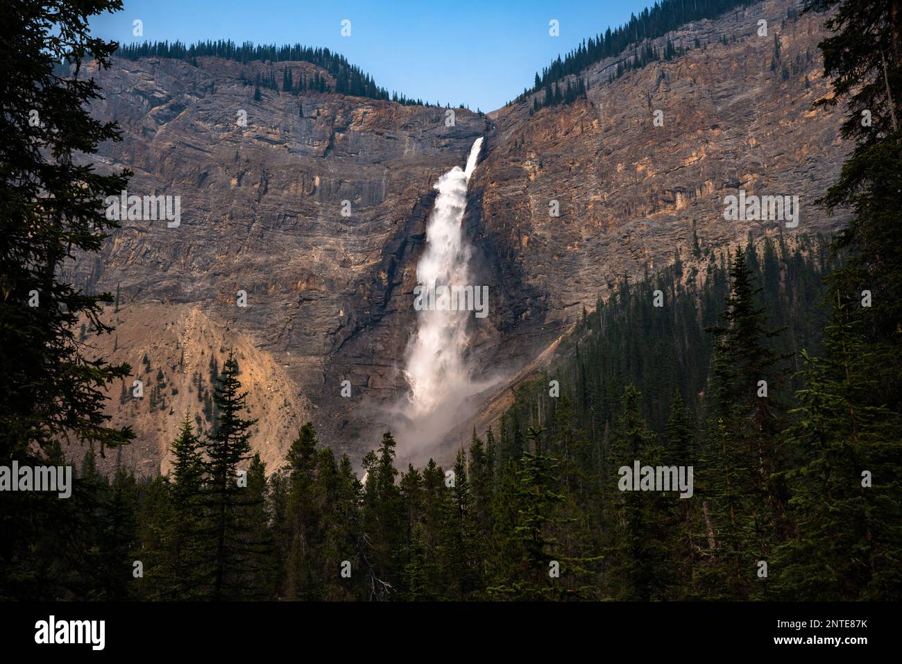 2nd tallest waterfall in Canada Takakkaw falls on sunny summer day ...