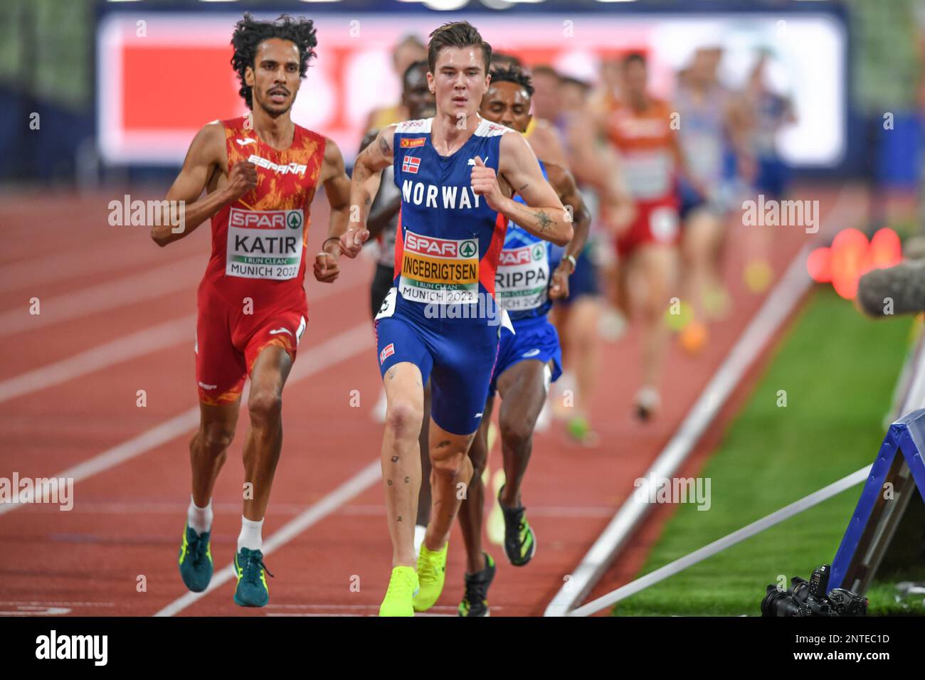 Jakob Ingebrigtsen (Norway, Gold Medal), Mohamed Katir (Spain, Silver ...