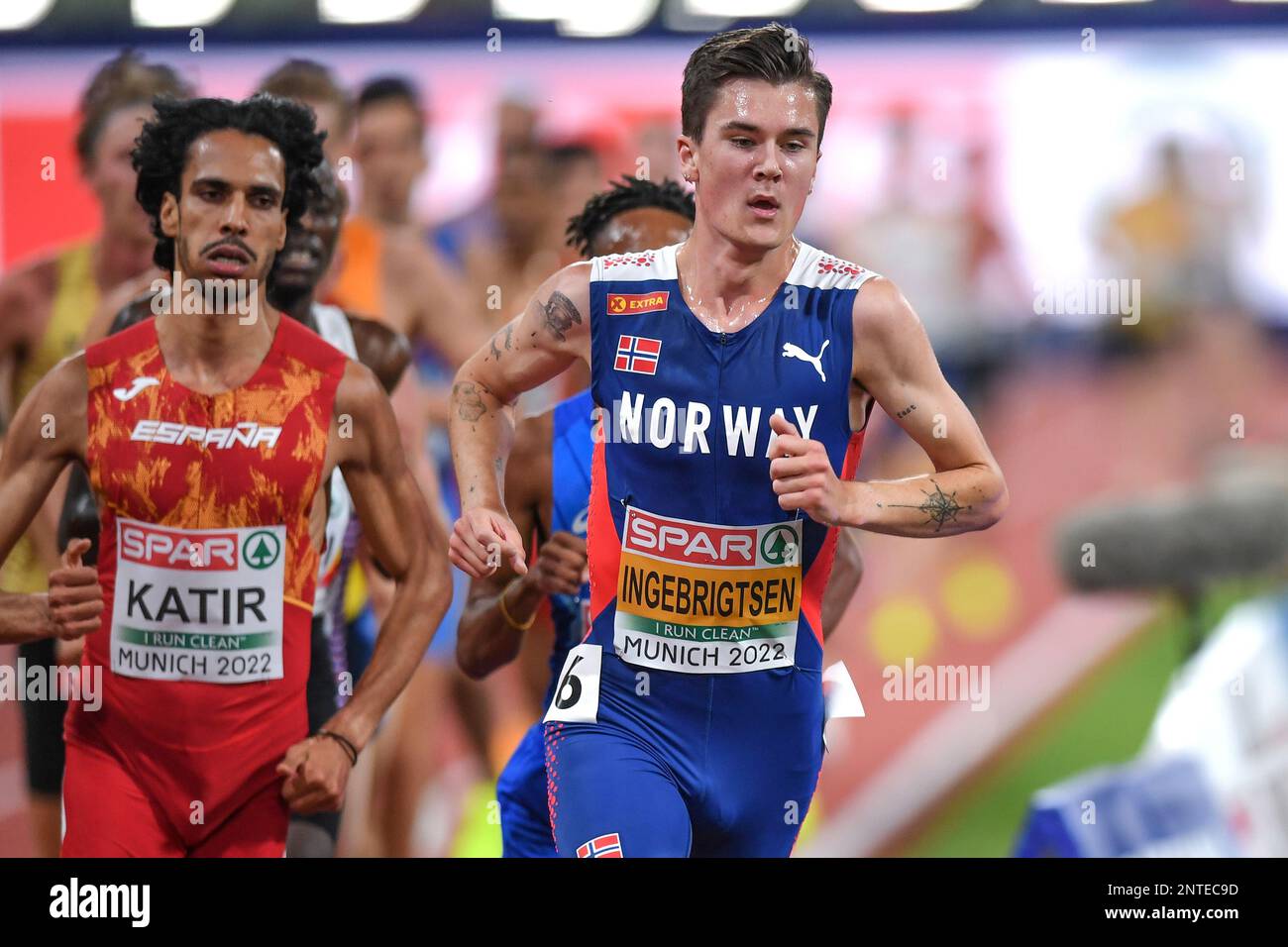 Jakob Ingebrigtsen (Norway, Gold Medal), Mohamed Katir (Spain, Silver ...