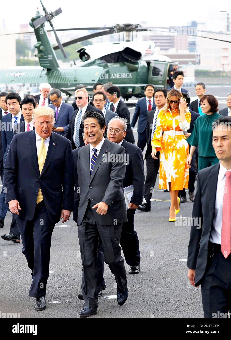 U.S. President Donald Trump, his wife Melania, Japan's Prime Minister ...