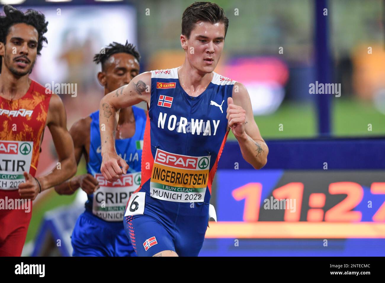 Jakob Ingebrigtsen (Norway). 5000m Gold Medal. European Championships ...