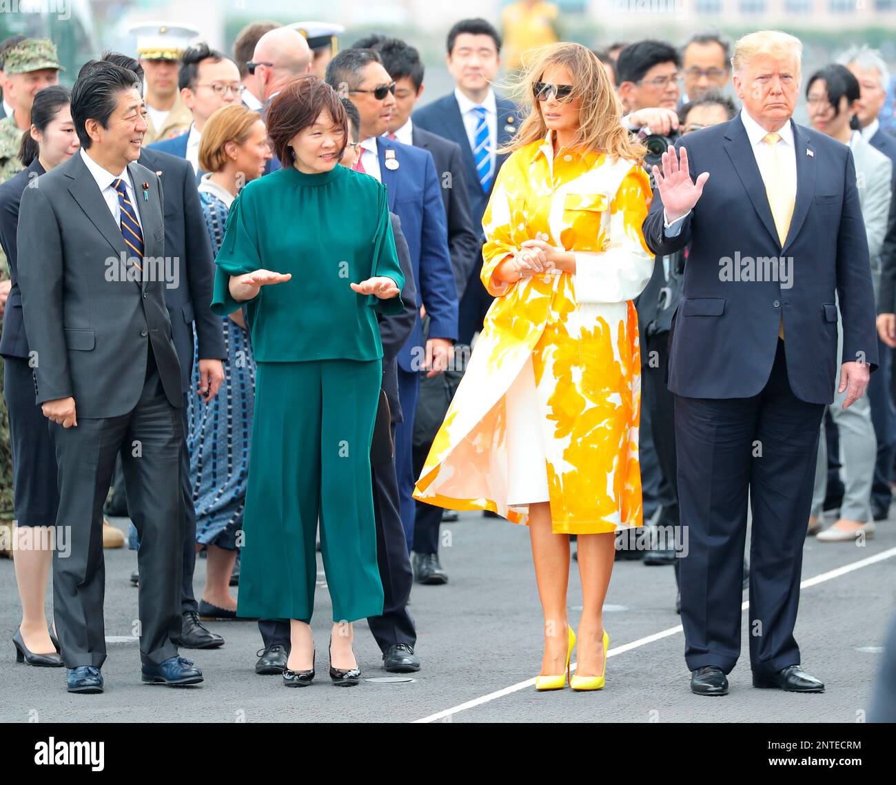 U.S. President Donald Trump, his wife Melania, Japan's Prime Minister ...