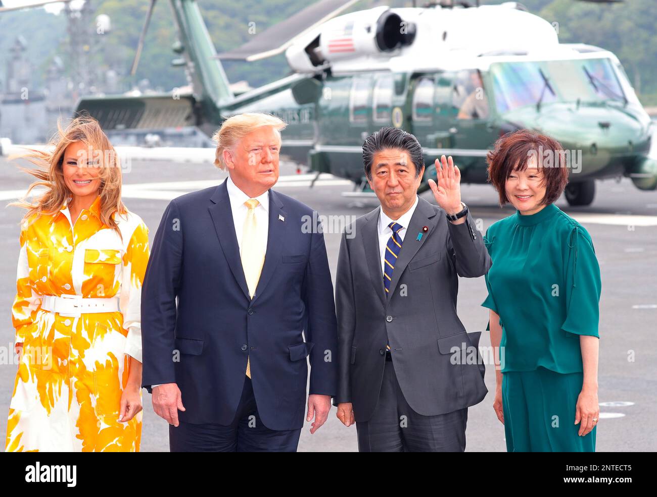 U.S. President Donald Trump, his wife Melania, Japan's Prime Minister ...