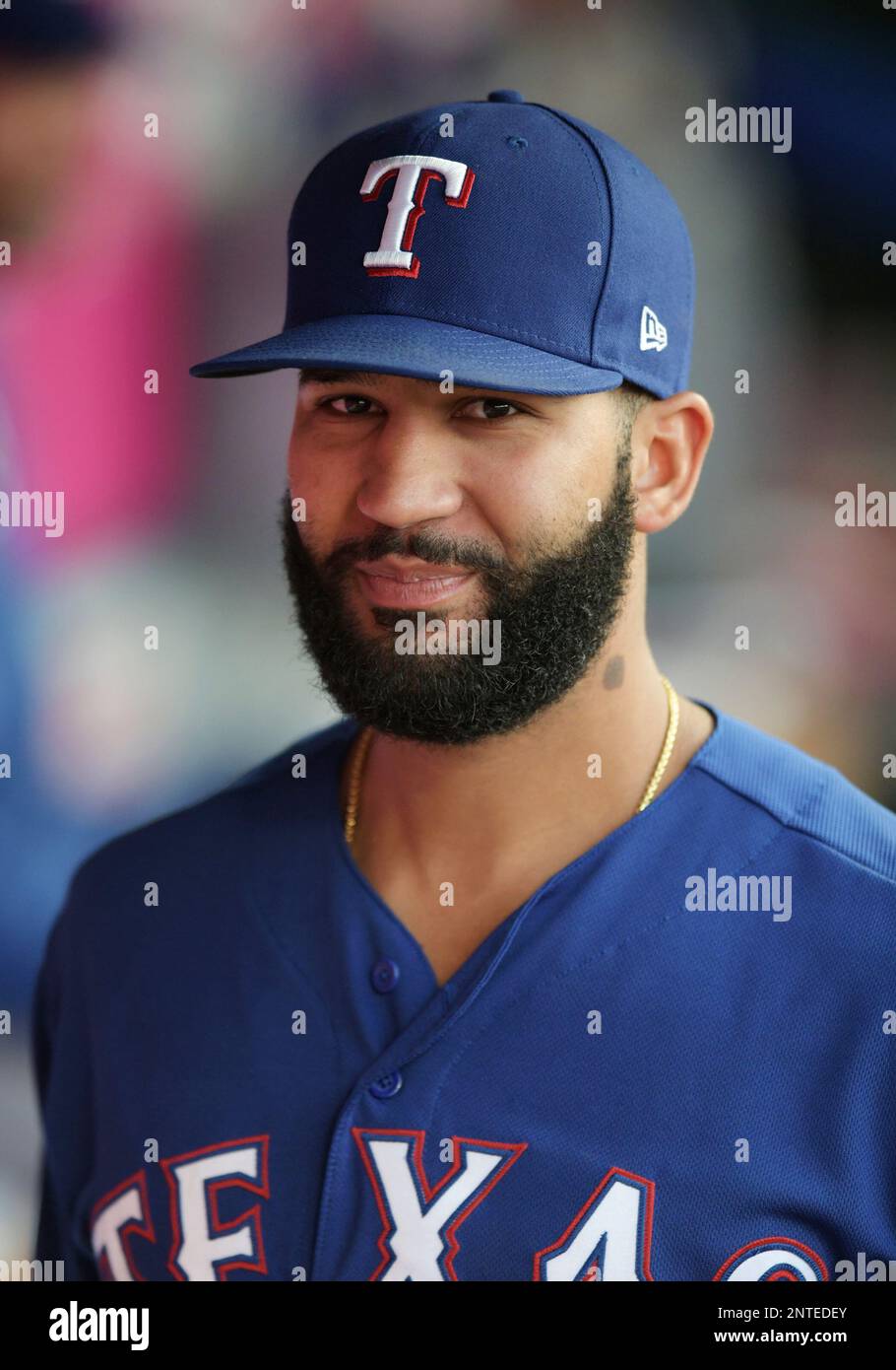ANAHEIM, CA - MAY 25: Texas Rangers right fielder Nomar Mazara (30) in ...