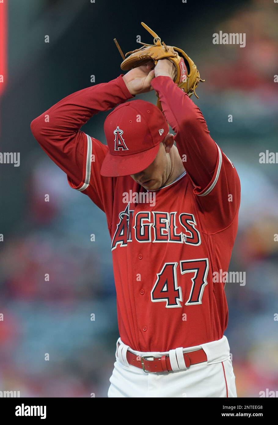 ANAHEIM, CA - MAY 24: Los Angeles Angels pitcher Griffin Canning (47 ...