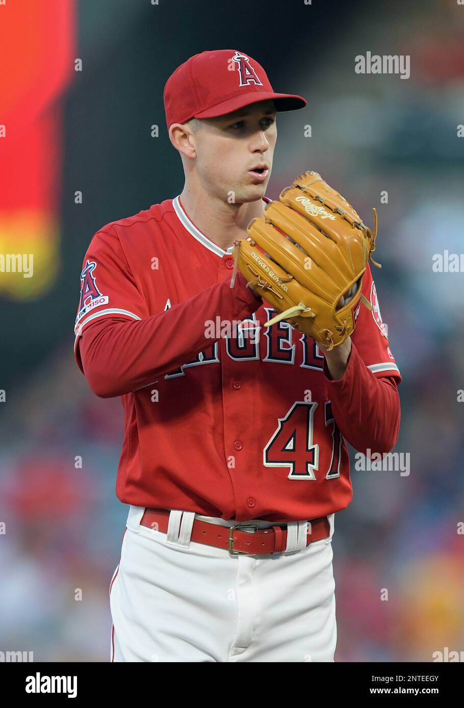 ANAHEIM, CA - MAY 24: Los Angeles Angels pitcher Griffin Canning (47 ...