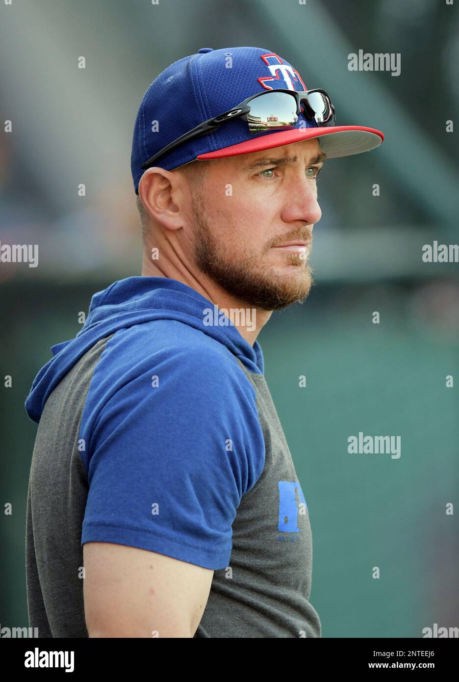 ANAHEIM, CA - MAY 24: Texas Rangers catcher Jeff Mathis (2) on the ...