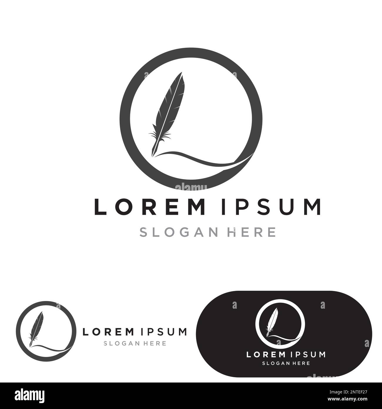 Feather pen Logo template Vector illustration Stock Vector Image & Art ...