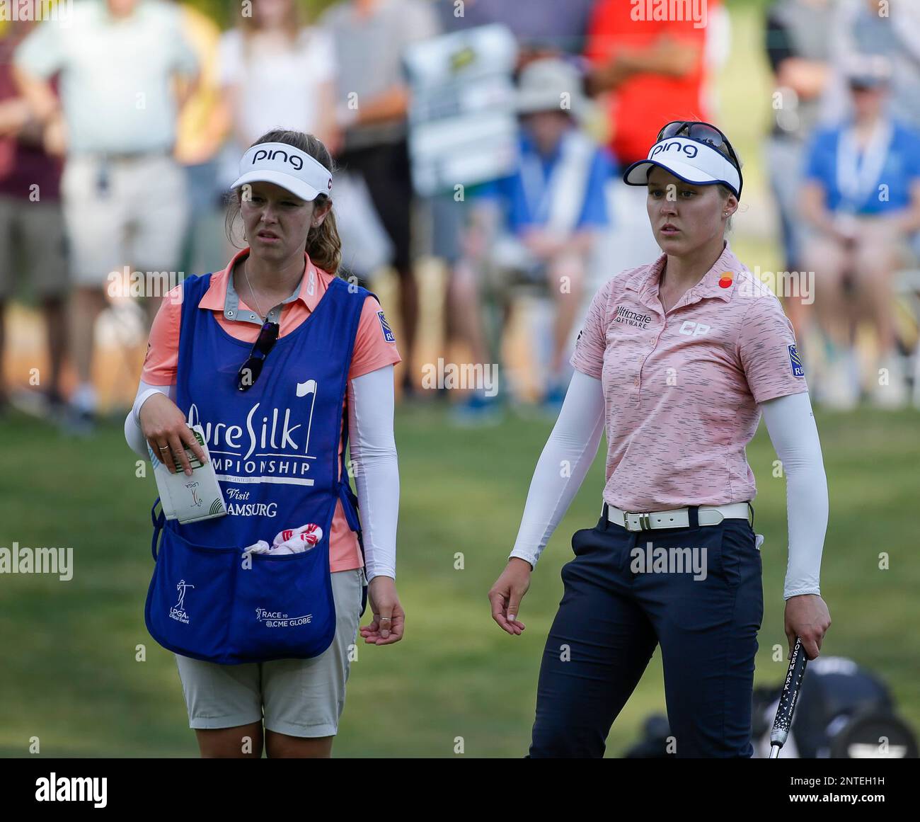 May 26, 2019: Brooke Henderson looks over the 15th green with her ...