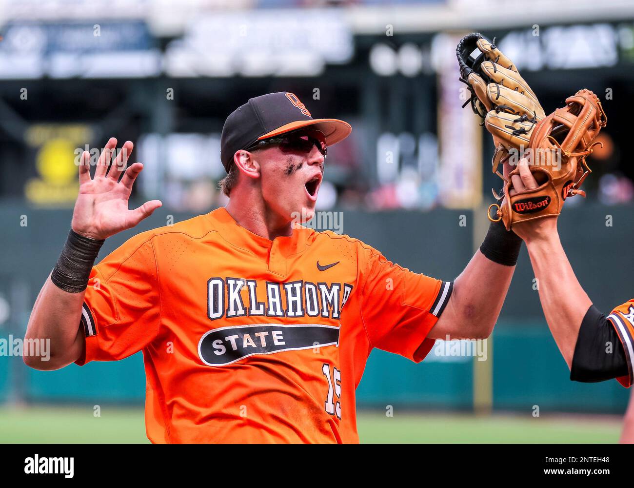 May 25, 2019: Oklahoma State University outfielder Cade Cabbiness (15 ...