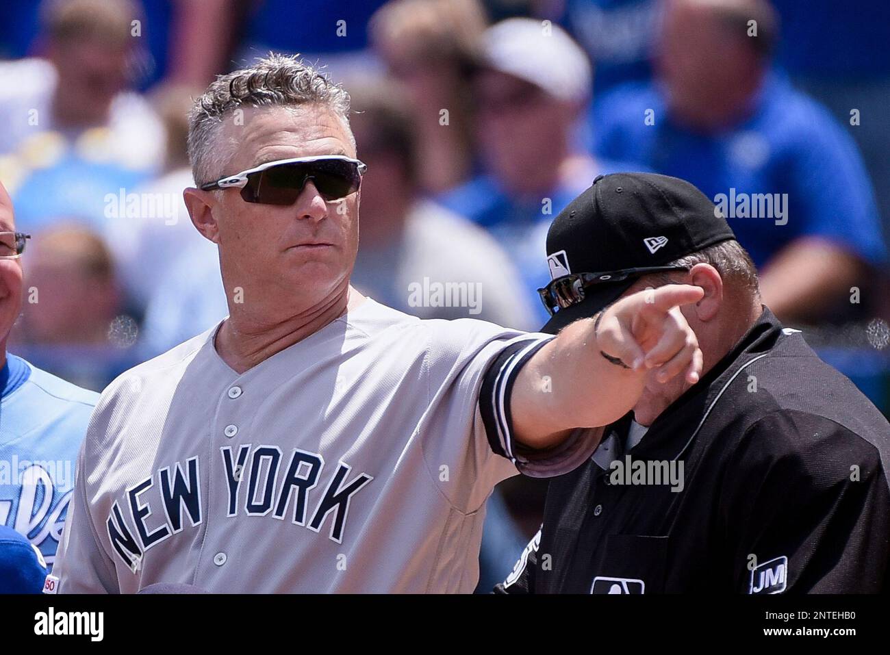 May 26, 2019: New York Yankees third base coach Phil Nevin during an ...