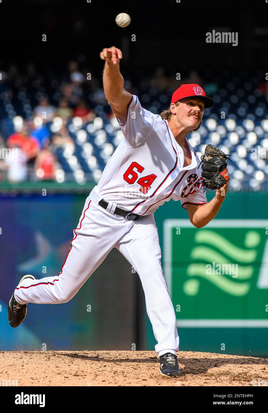 WASHINGTON, DC - MAY 26: Washington Nationals relief pitcher James Bourque (64) makes his major ...