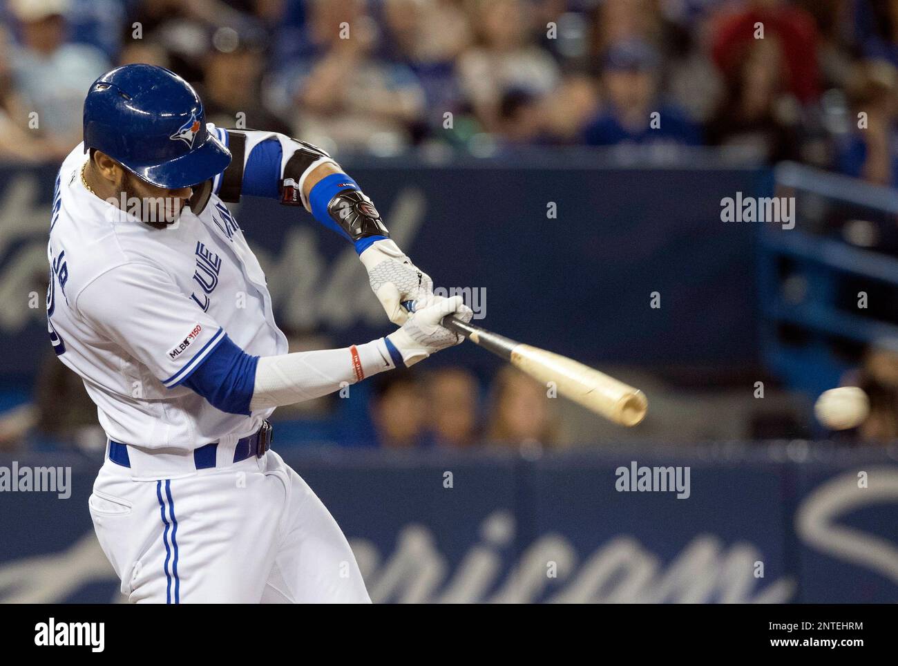 Toronto Blue Jays' Lourdes Gurriel Jr. hits a double against the San ...