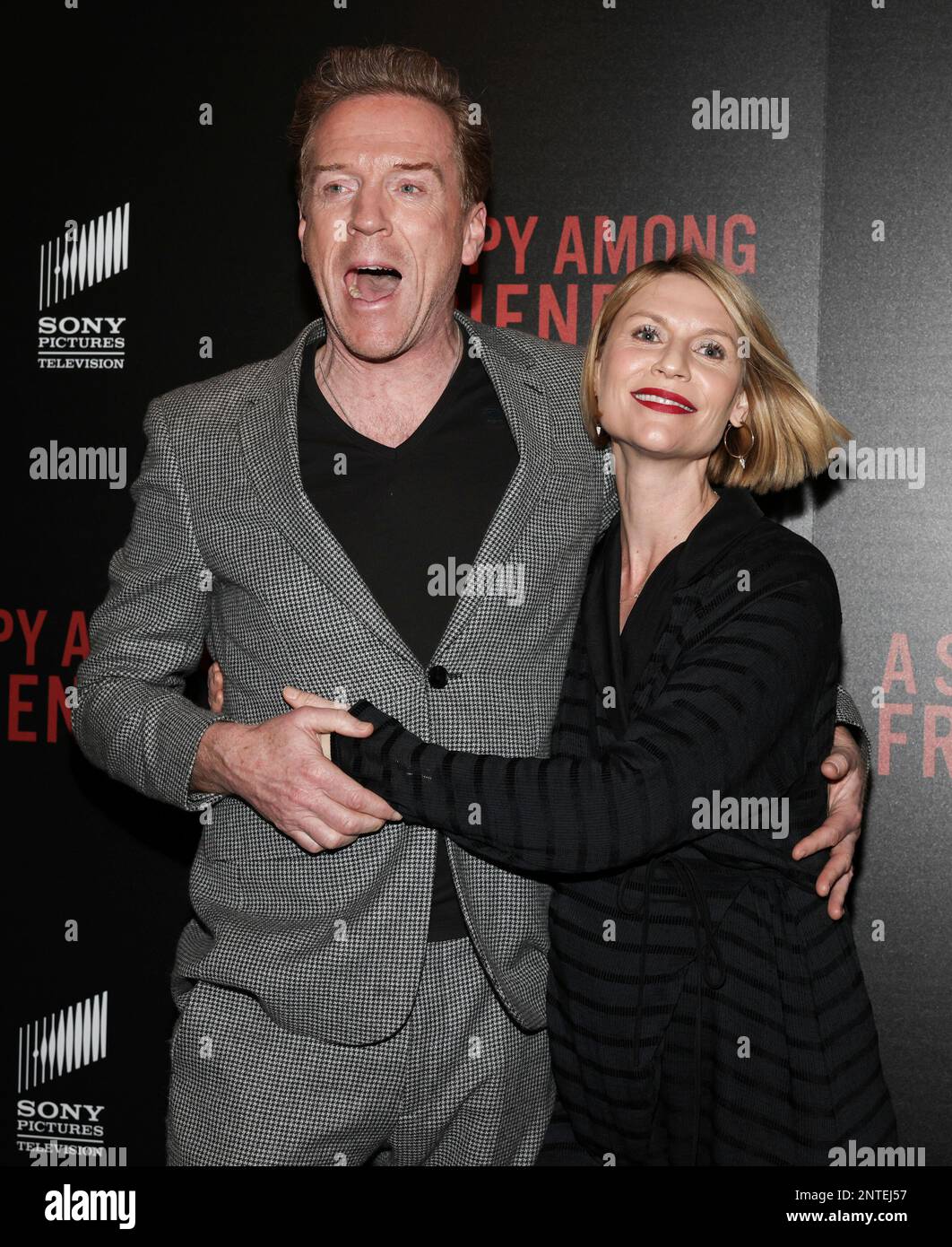 Damian Lewis, left, and Claire Danes attend the premiere of MGM+ ...