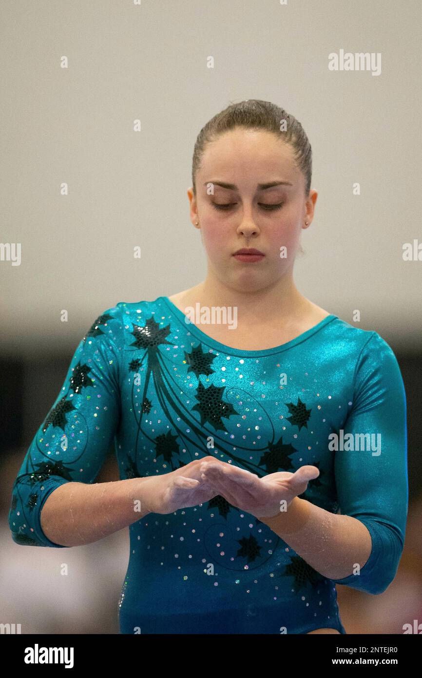 May 24, 2019: Isaela Onyshko (#150) chalks up during the women's senior ...