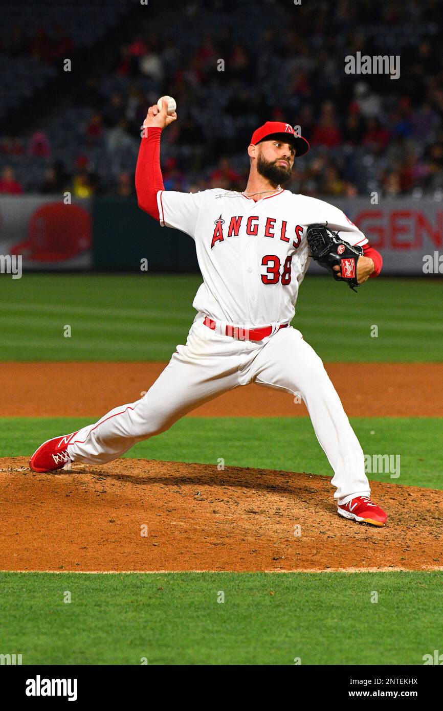 ANAHEIM, CA - MAY 21: Los Angeles Angels pitcher Justin Anderson (38 ...