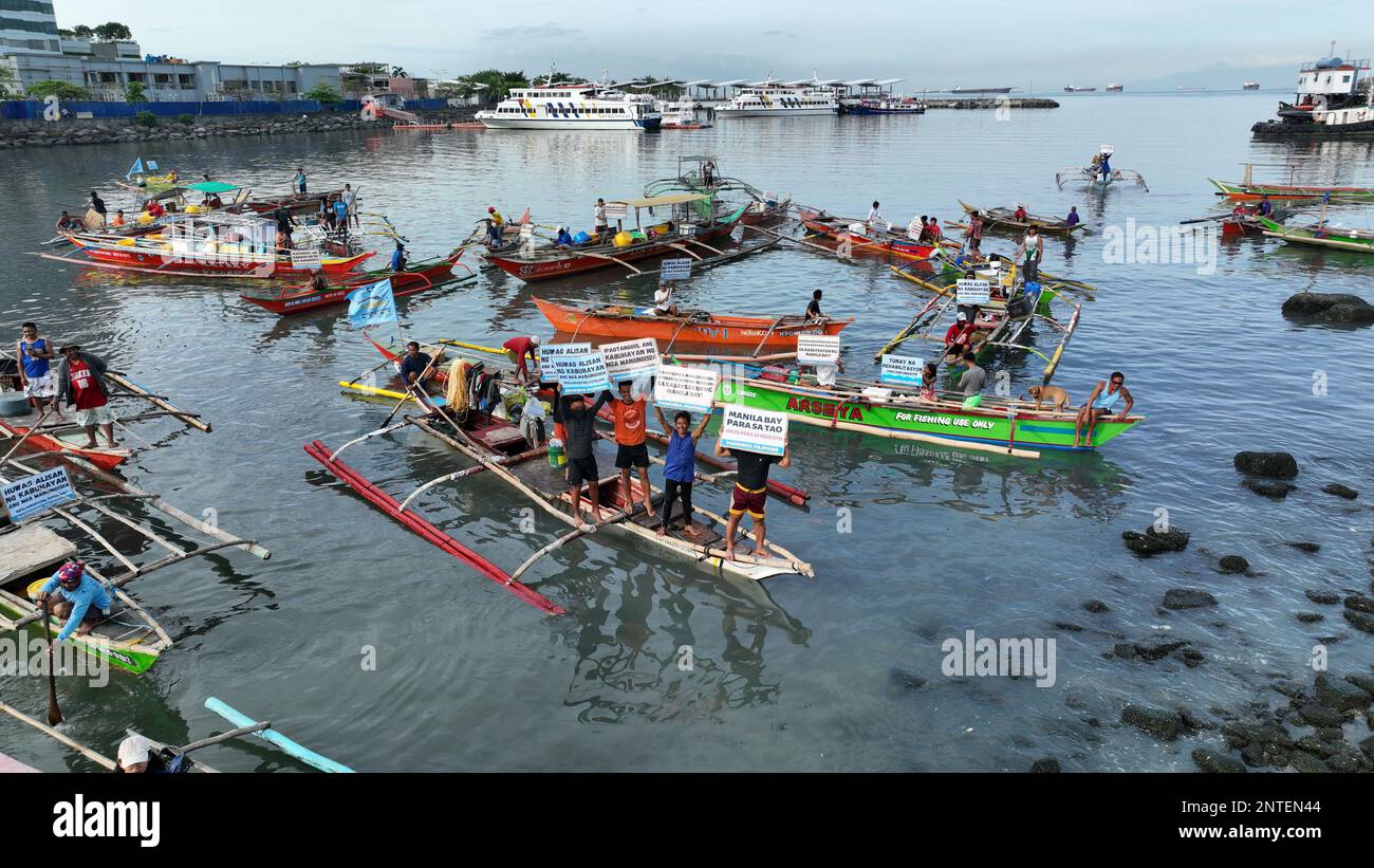 Pasay City, Philippines. 28th February, 2023. Groups of fisher folks ...
