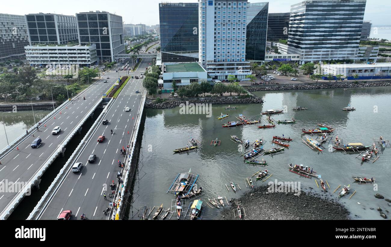 Pasay City, Philippines. 28th February, 2023. Groups of fisher folks ...