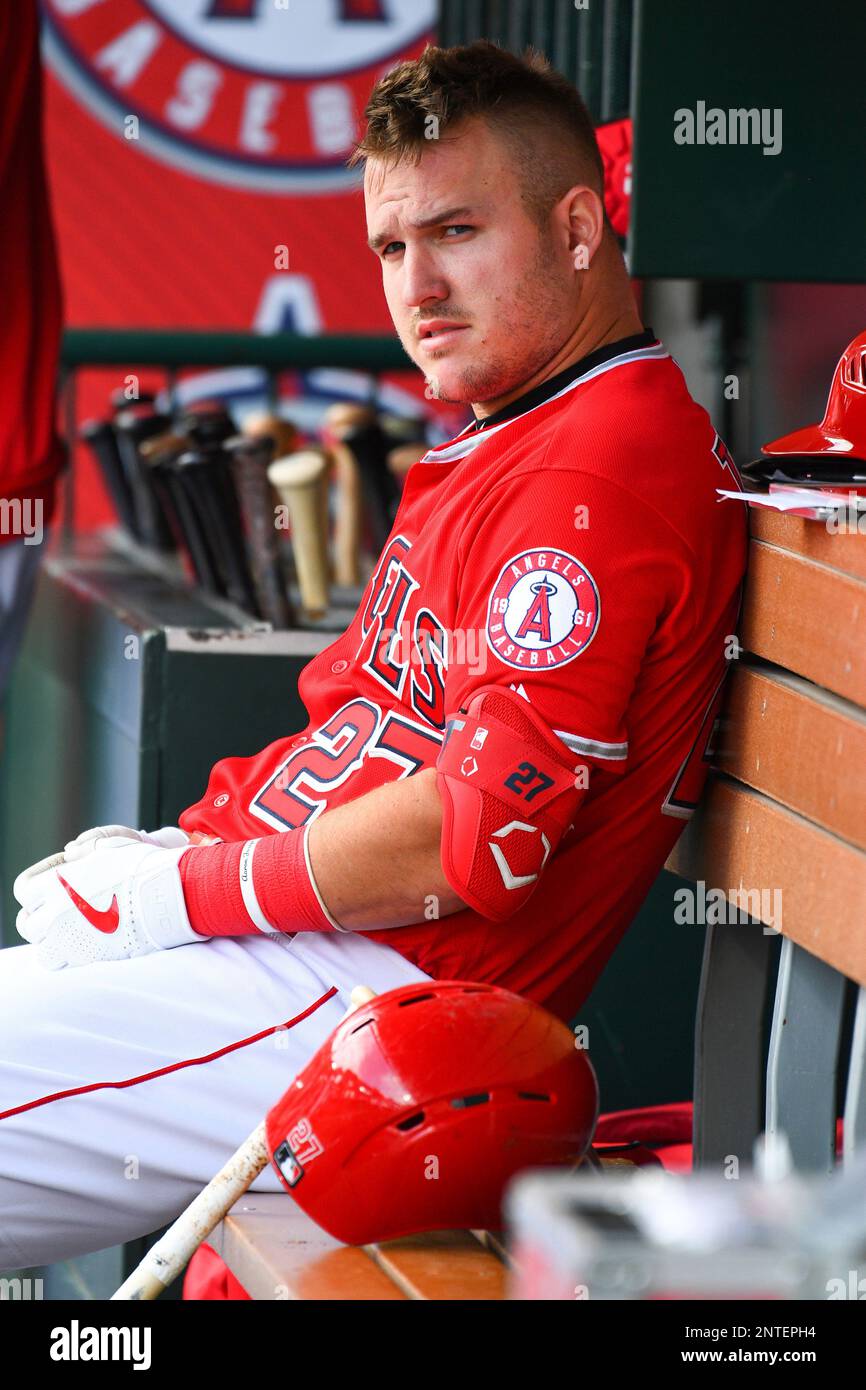 ANAHEIM, CA - MAY 23: Los Angeles Angels center fielder Mike Trout (27 ...