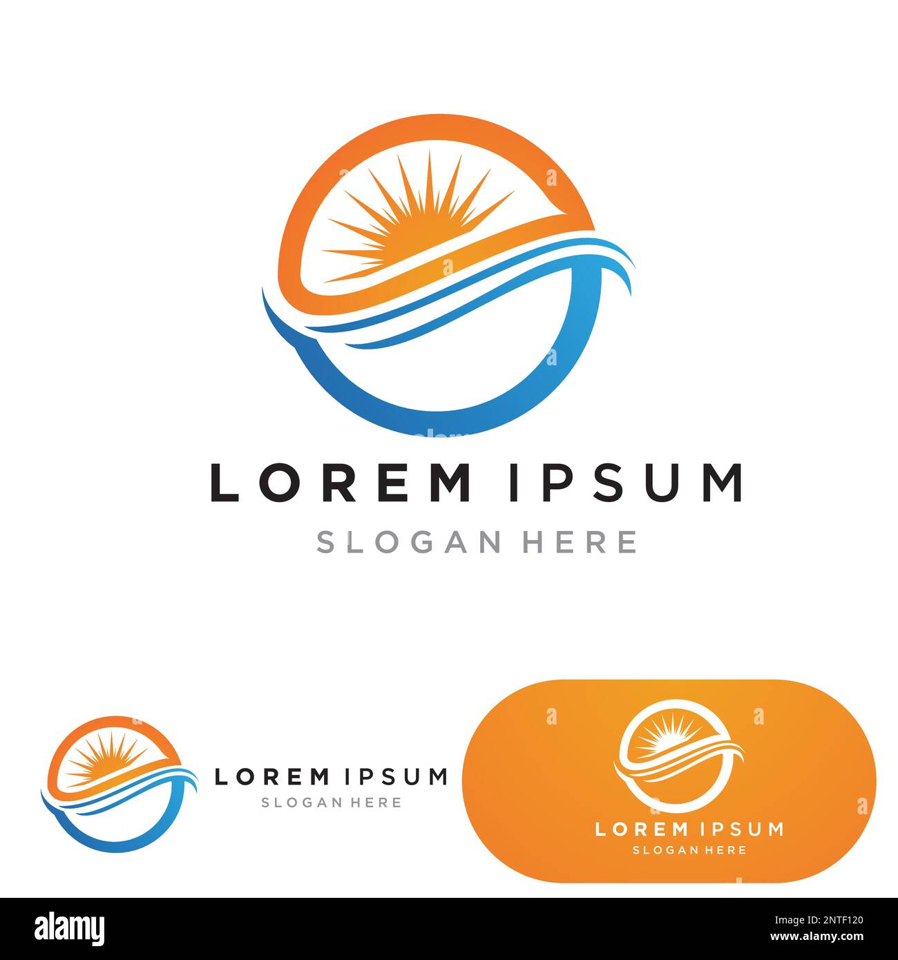 Ocean Sunset Logo Design Inspiration. isolated on white background ...