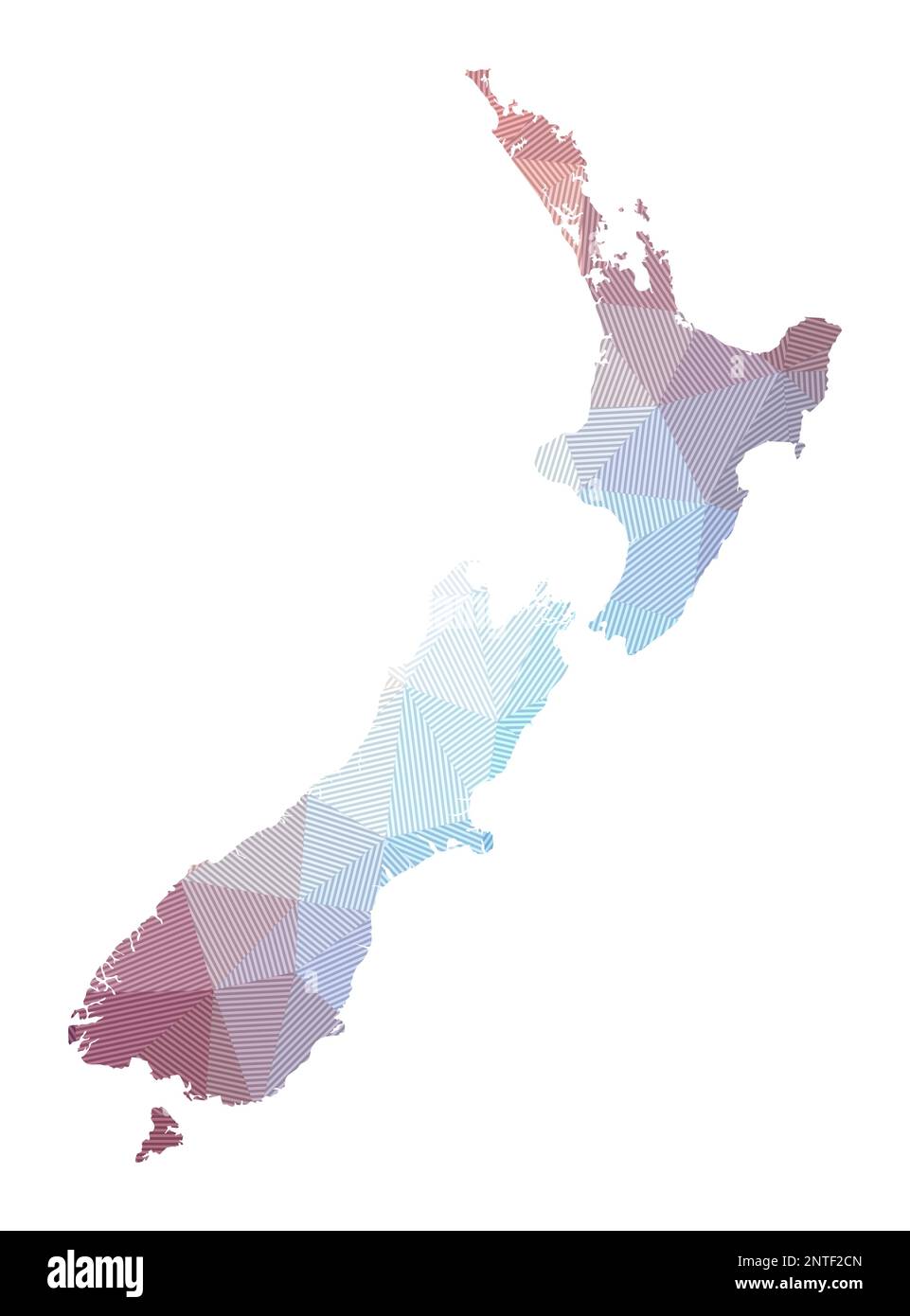 Map of New Zealand. Low poly illustration of the country. Geometric ...