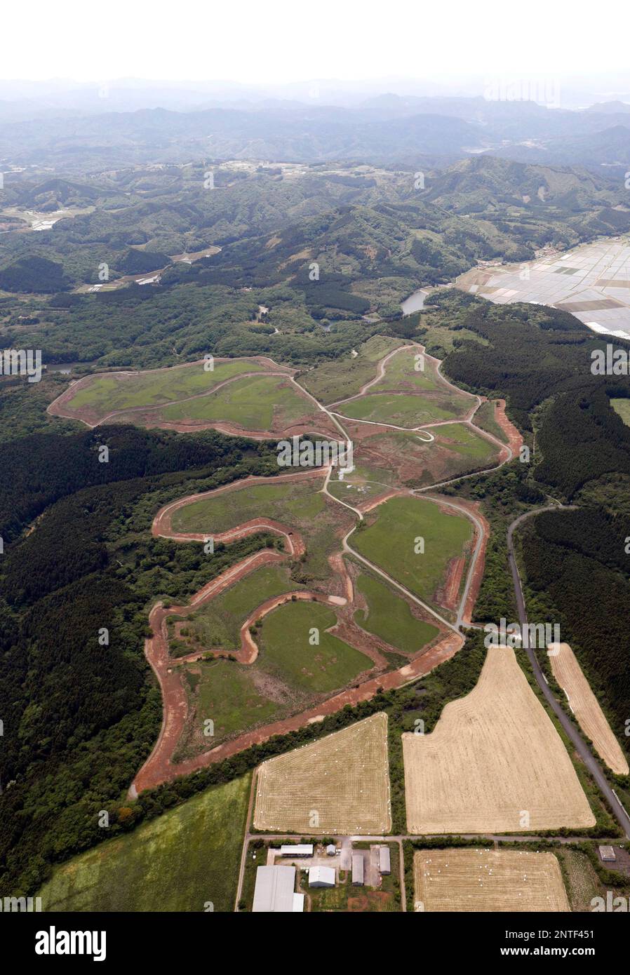 An aerial photo shows Japan Ground Self Defense Force's Mutsumi ...