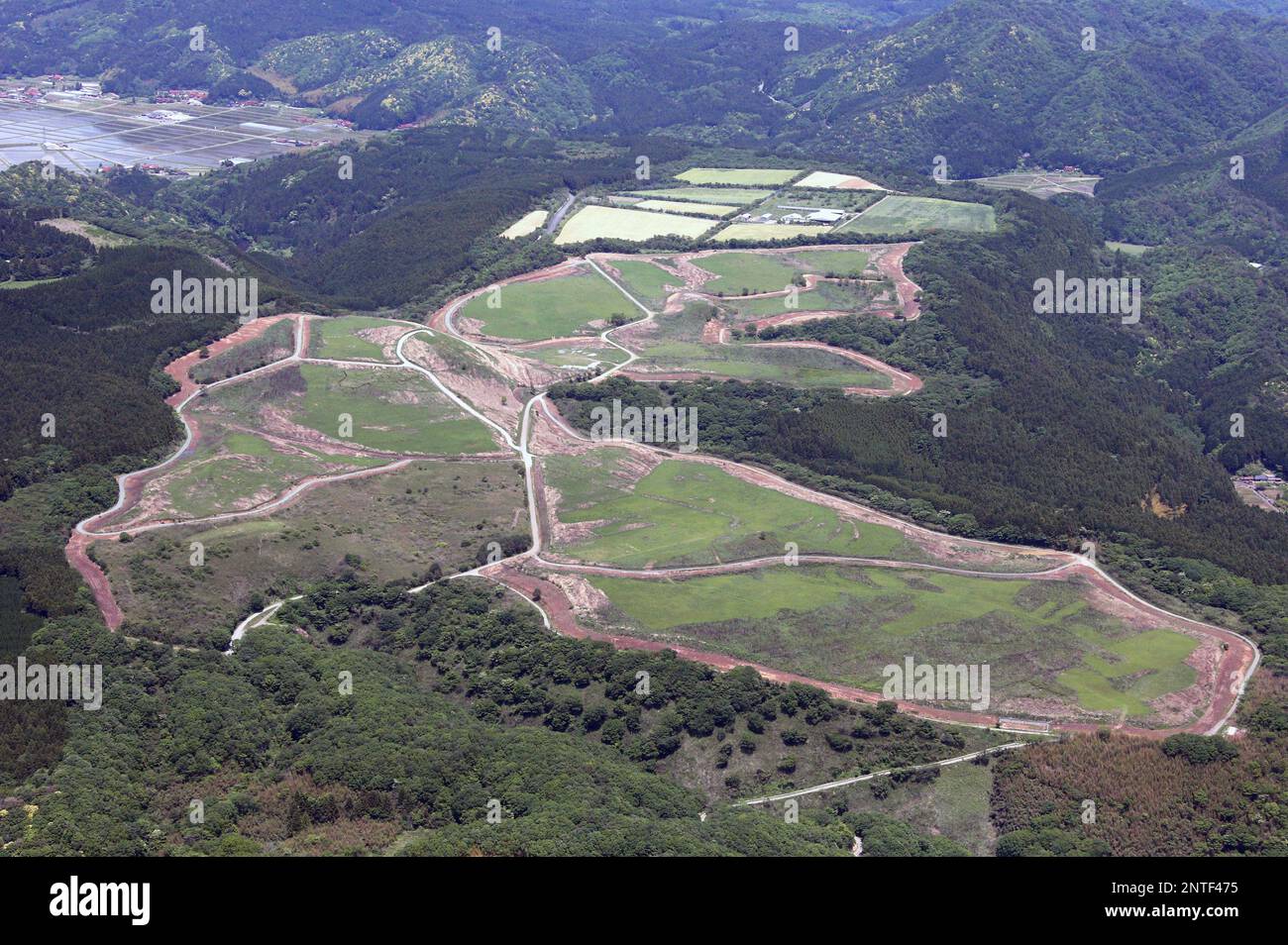 An aerial photo shows Japan Ground Self Defense Force's Mutsumi ...