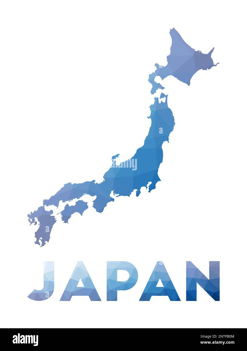 Low poly map of Japan. Geometric illustration of the country. Japan ...