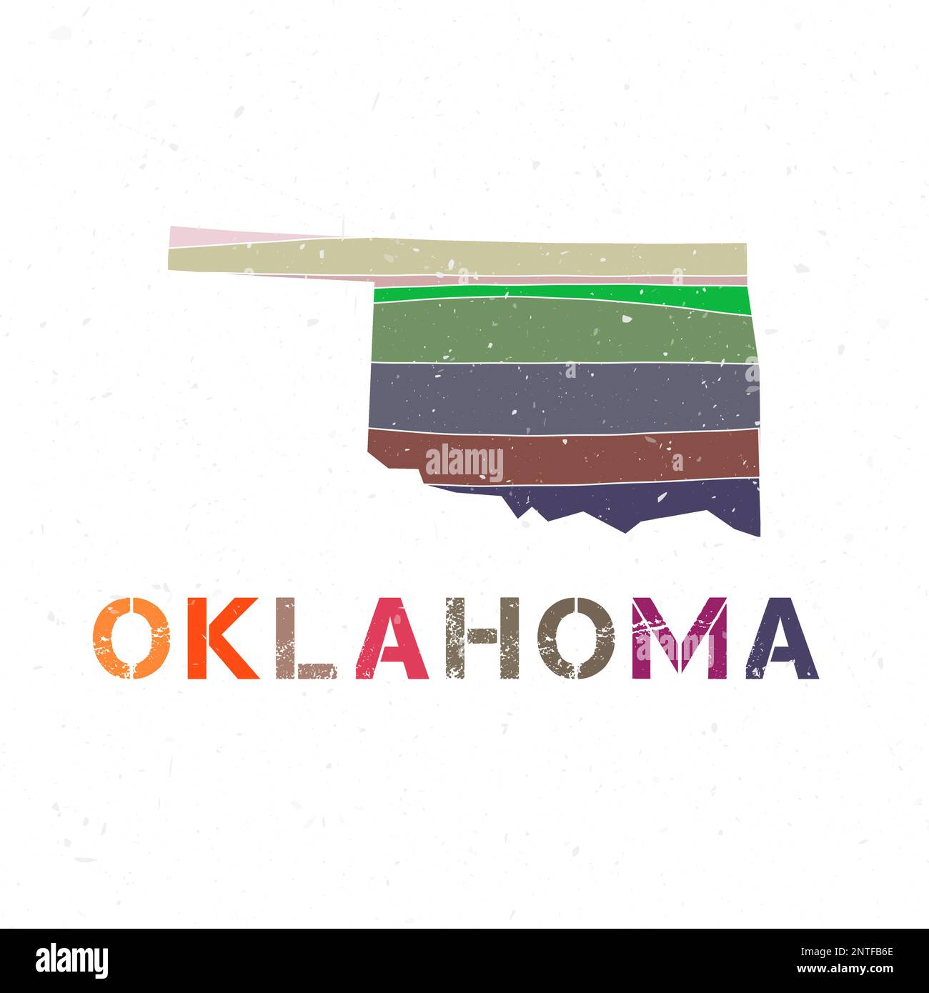 Oklahoma map design. Shape of the US state with beautiful geometric ...