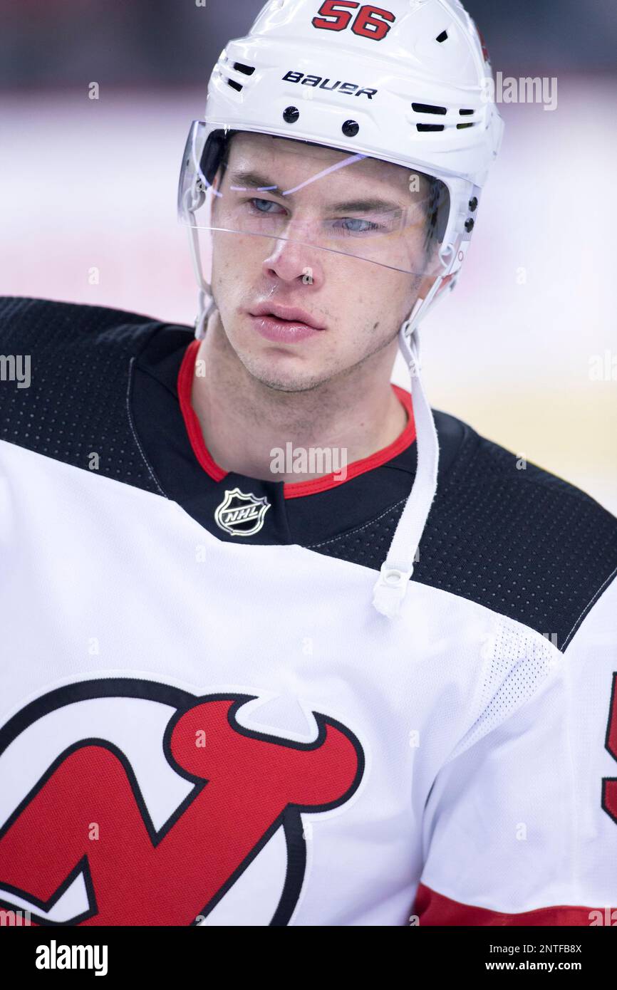 NHL profile photo on New Jersey Devils player Blake Pietila during a ...