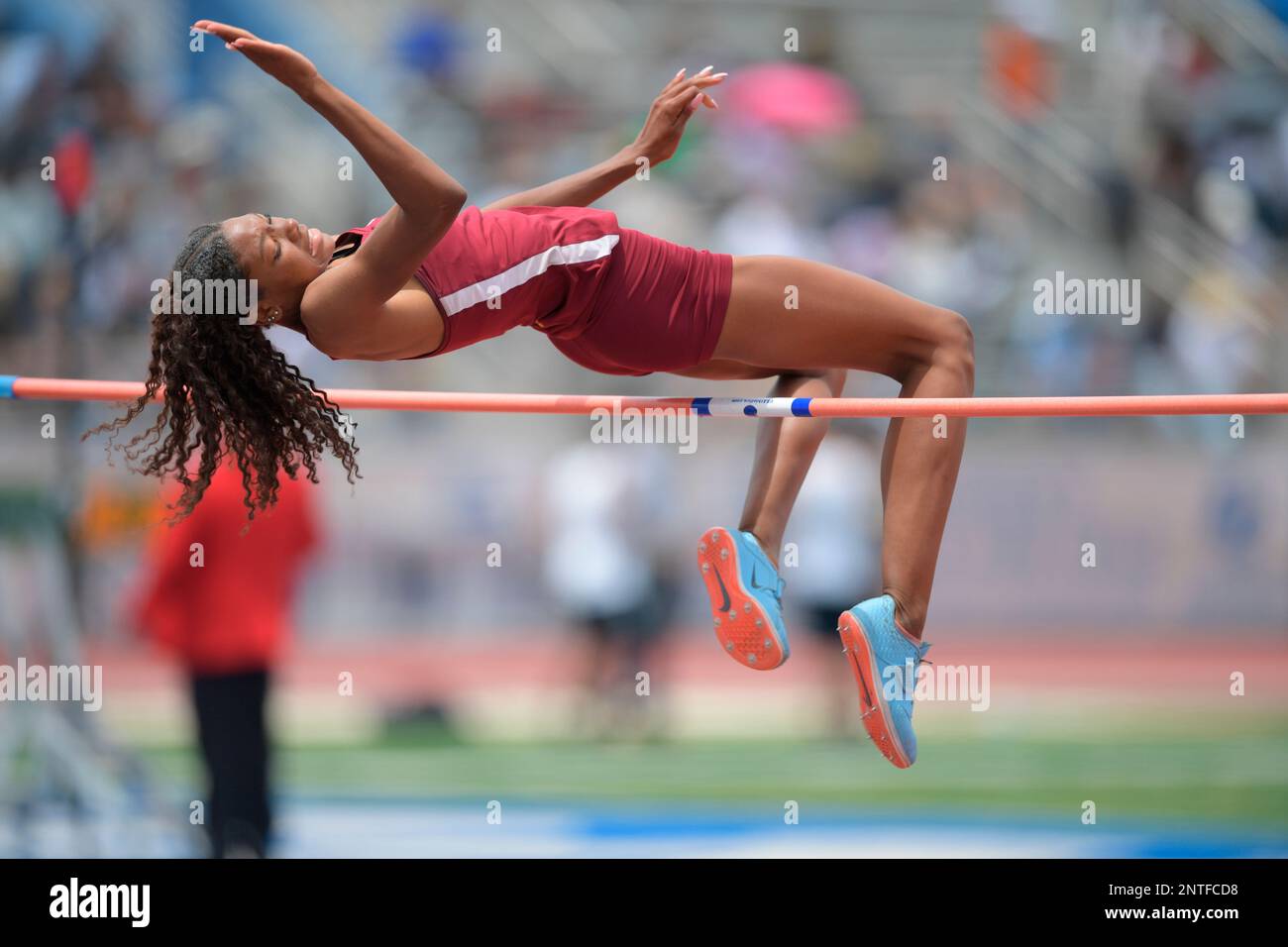 Rachel Glenn of Long Beach Poly wins the girls high jump at 5-8 during ...