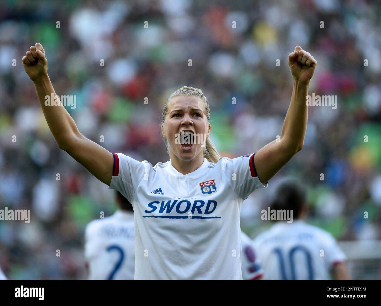 Ada Hegerberg of Lyon celebrates her goal during the women's soccer ...