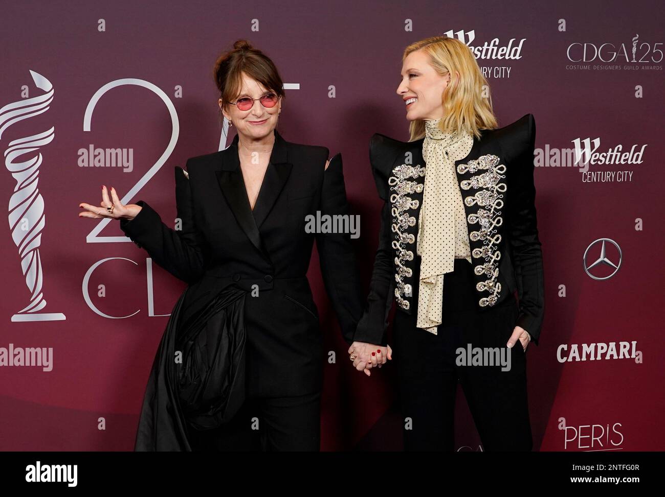 Bina Daigeler, left, costume designer for the film "Tar," poses with ...