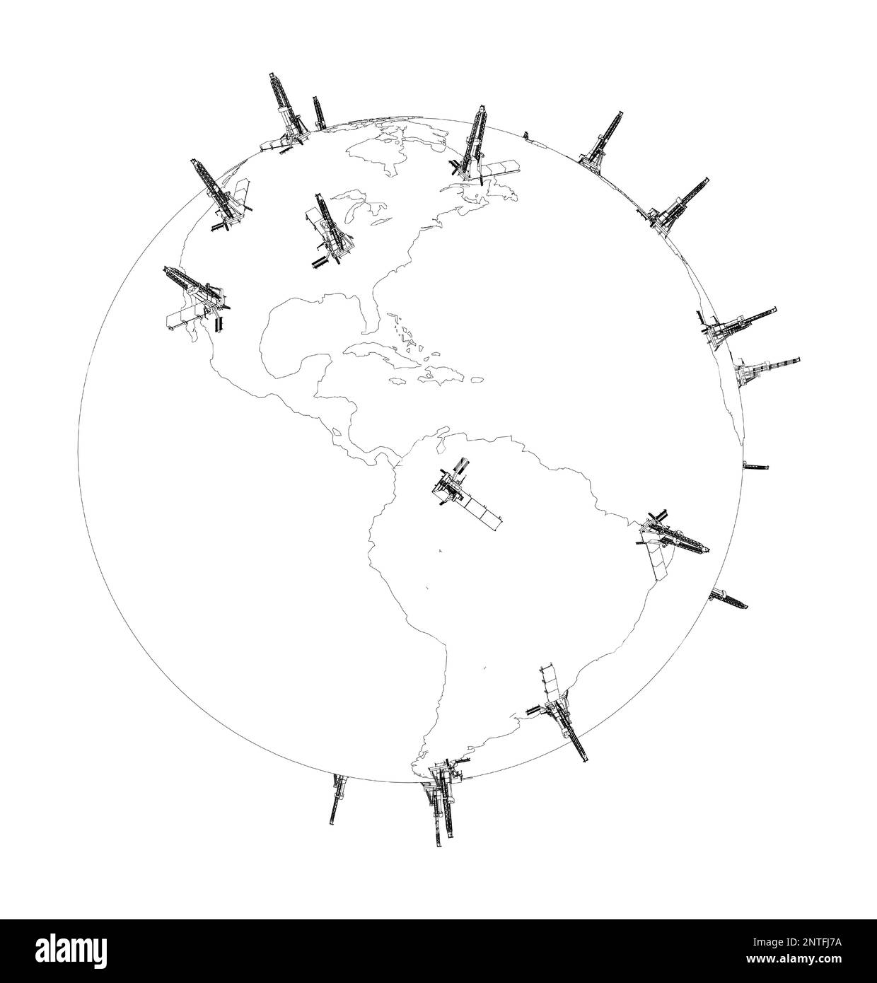 Oil rigs on Earth Stock Photo - Alamy