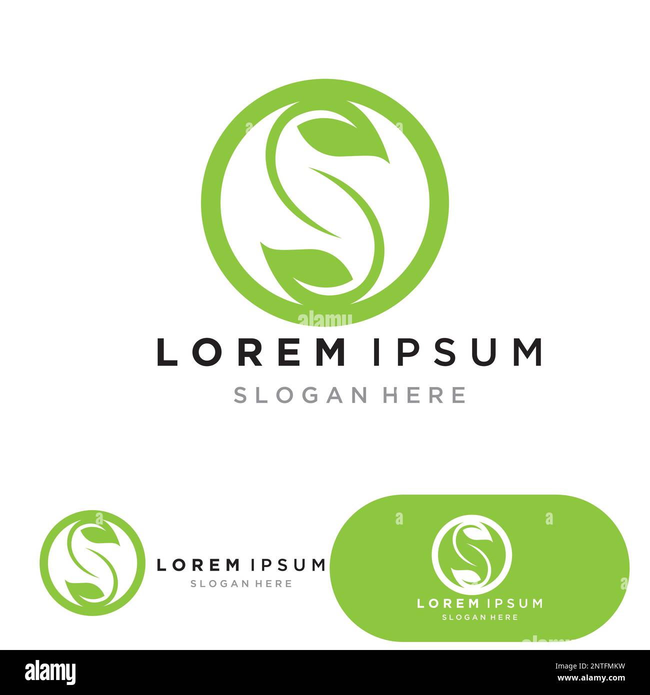 Leaf green logo and symbol vector template Stock Vector Image & Art - Alamy