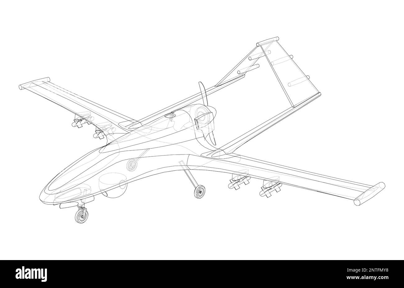 Predator drone blueprint Cut Out Stock Images & Pictures - Alamy