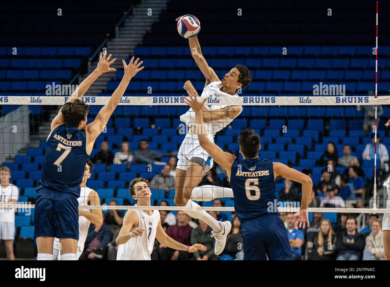 UCLA Bruins middle blocker Merrick McHenry (13) during a NCAA ...